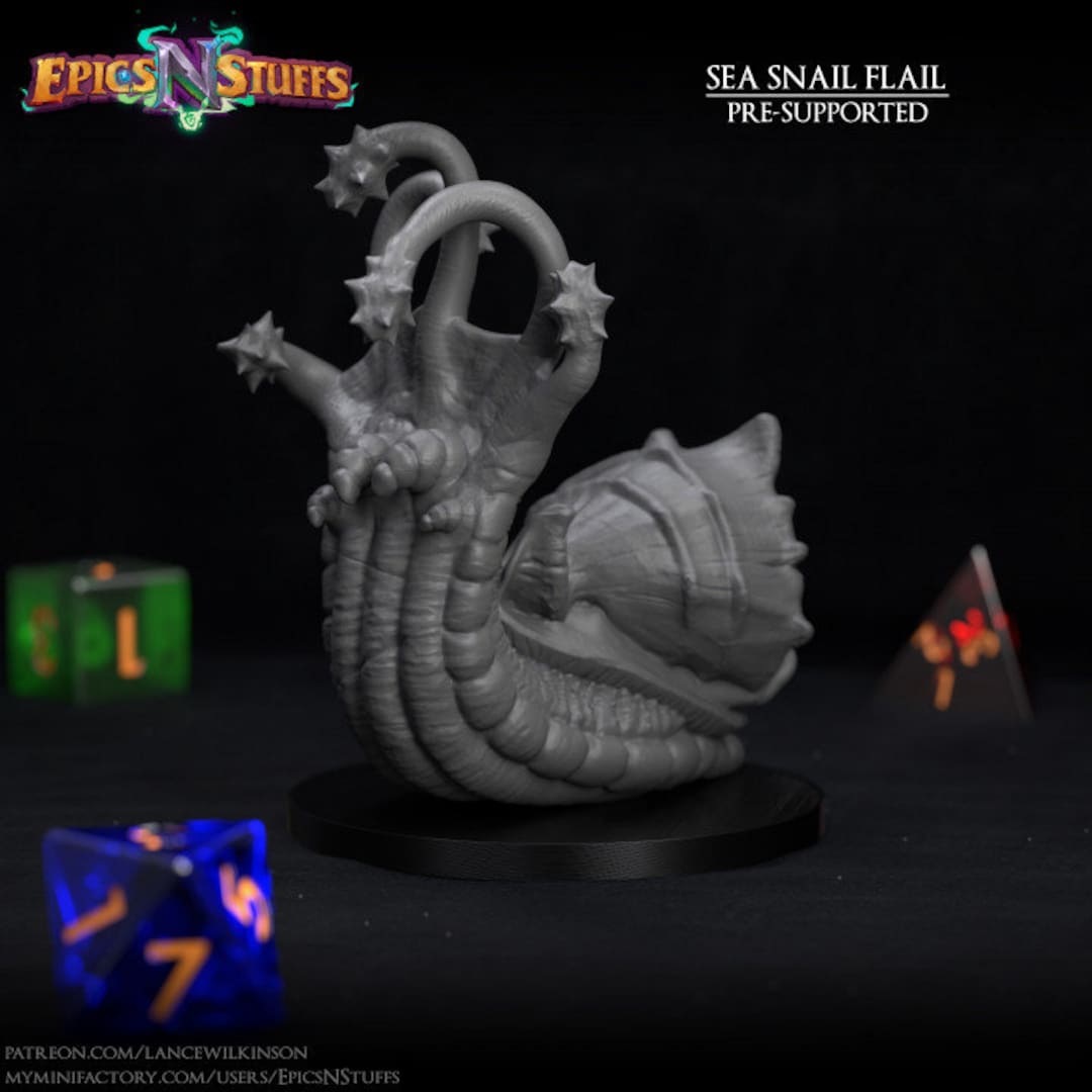 SEA FLAIL Snail - 32MM Scale - RPG Dungeons and Dragons Dnd Monster - Etsy