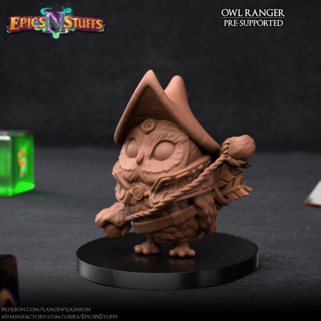 Owlkin Ranger Miniature: 32mm RPG D&D Tabletop Figure - Etsy