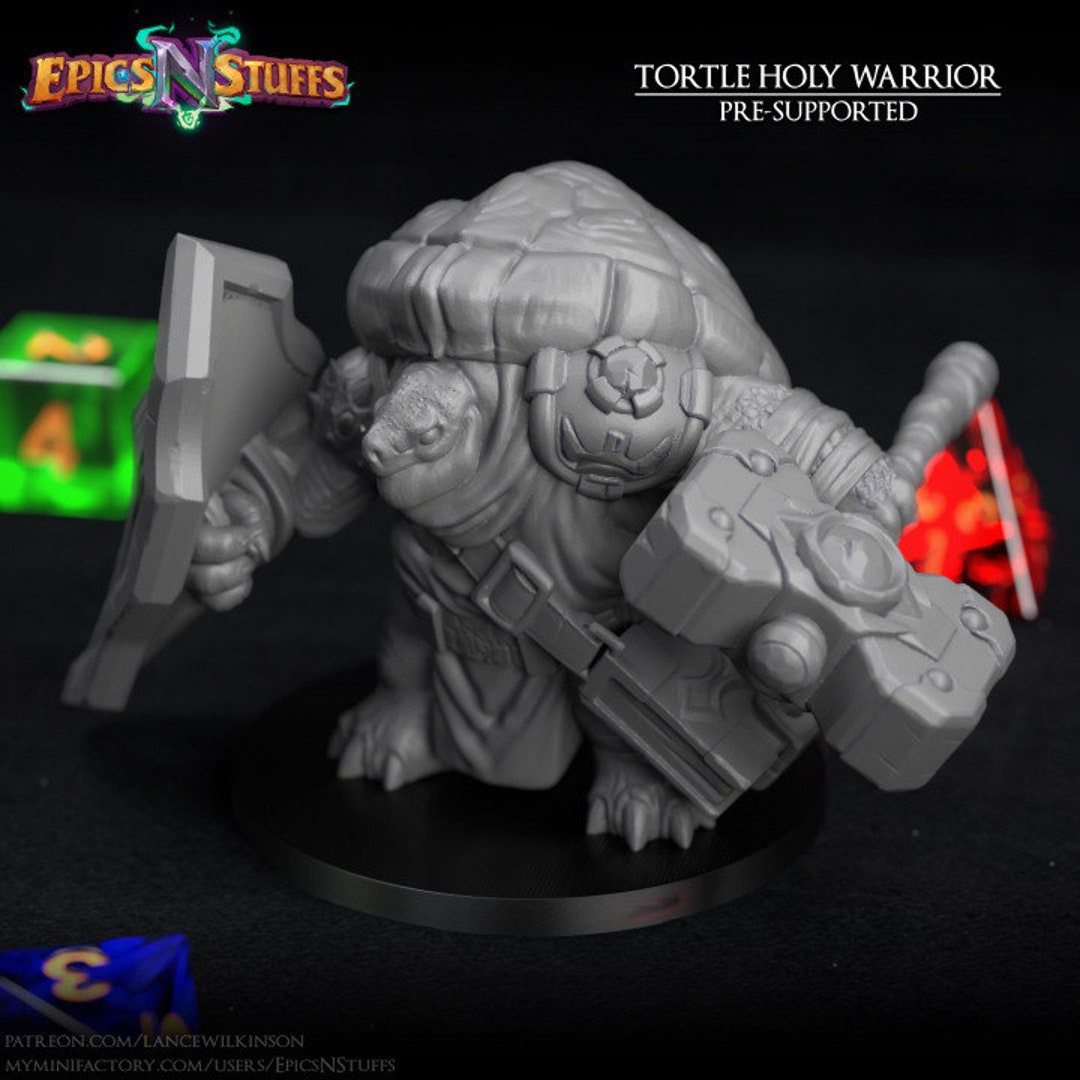 TORTLE HOLY Knight - Dungeons and Dragons D&D RPG Miniature Mini 32mm ...