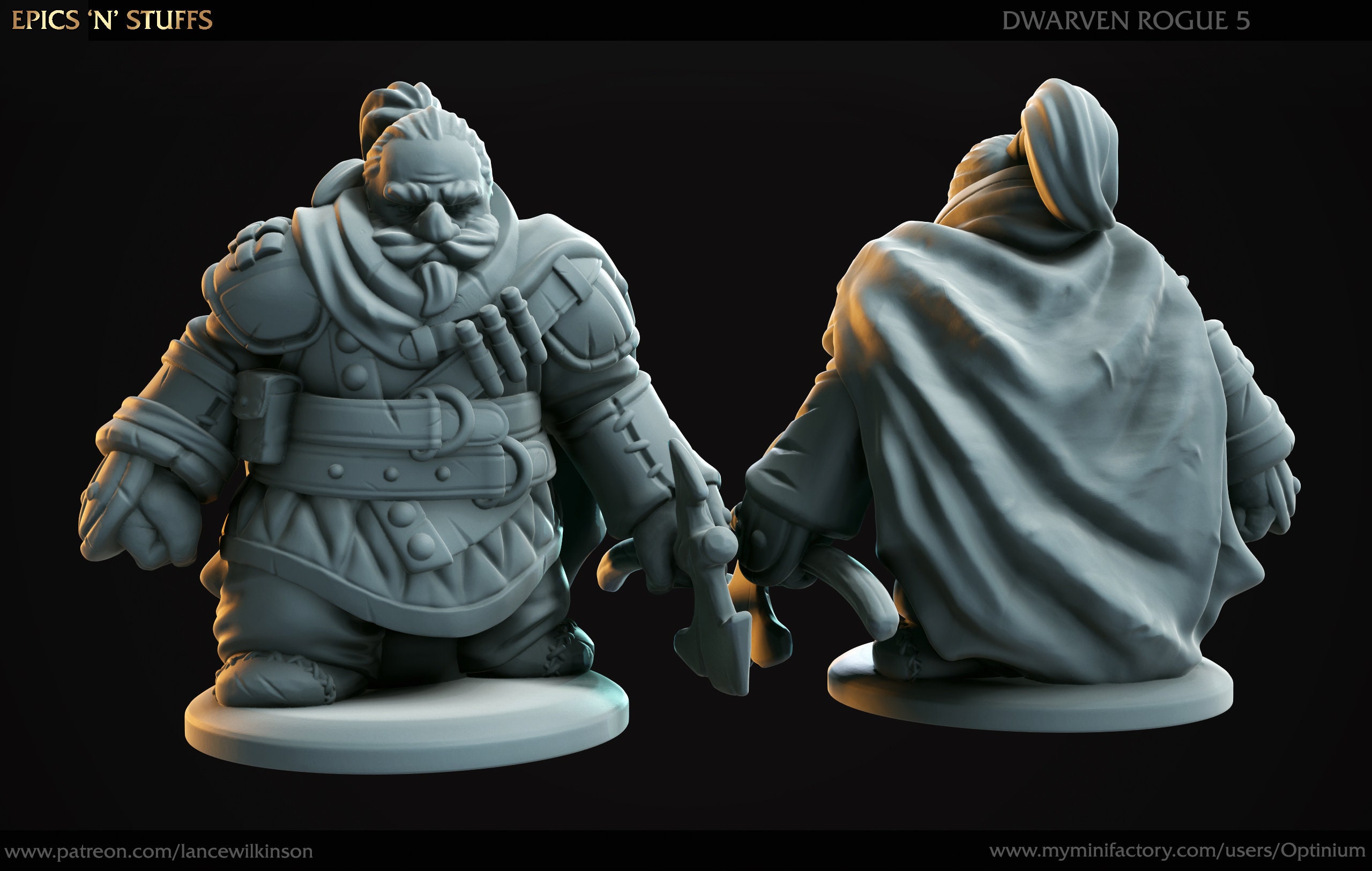 Dwarven Rogues Miniature Set: D&D RPG 32mm Scale - Etsy