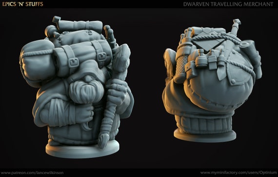 DWARVEN TRAVELLING MERCHANT 32mm Scale Table Top Miniature | Etsy