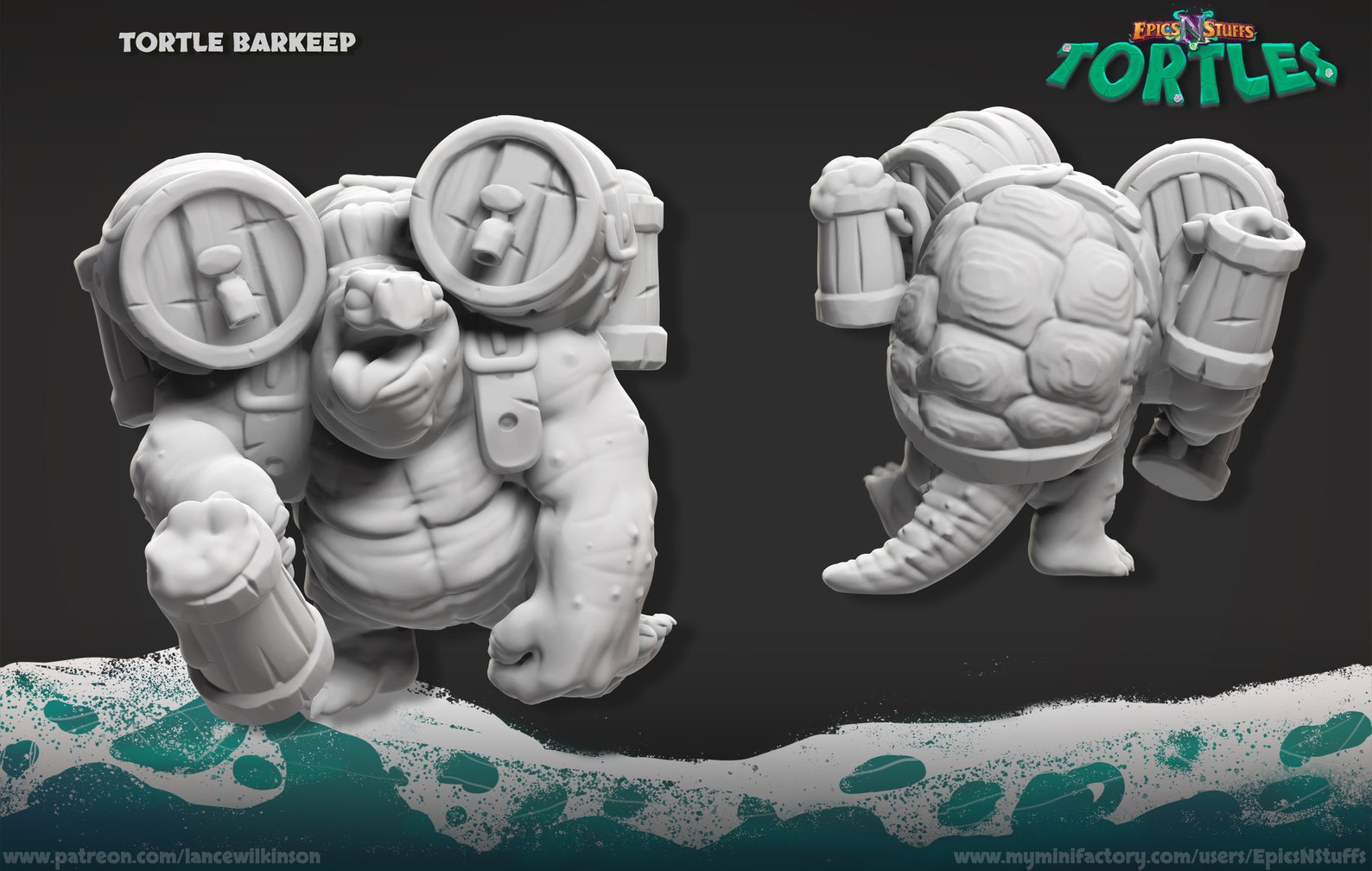 TORTLE BARKEEP Dungeons and Dragons D&D RPG Miniature Mini | Etsy