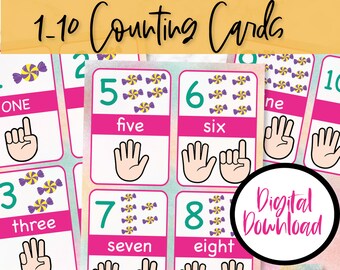 Counting Fingers Number Cards 1-10 - Etsy
