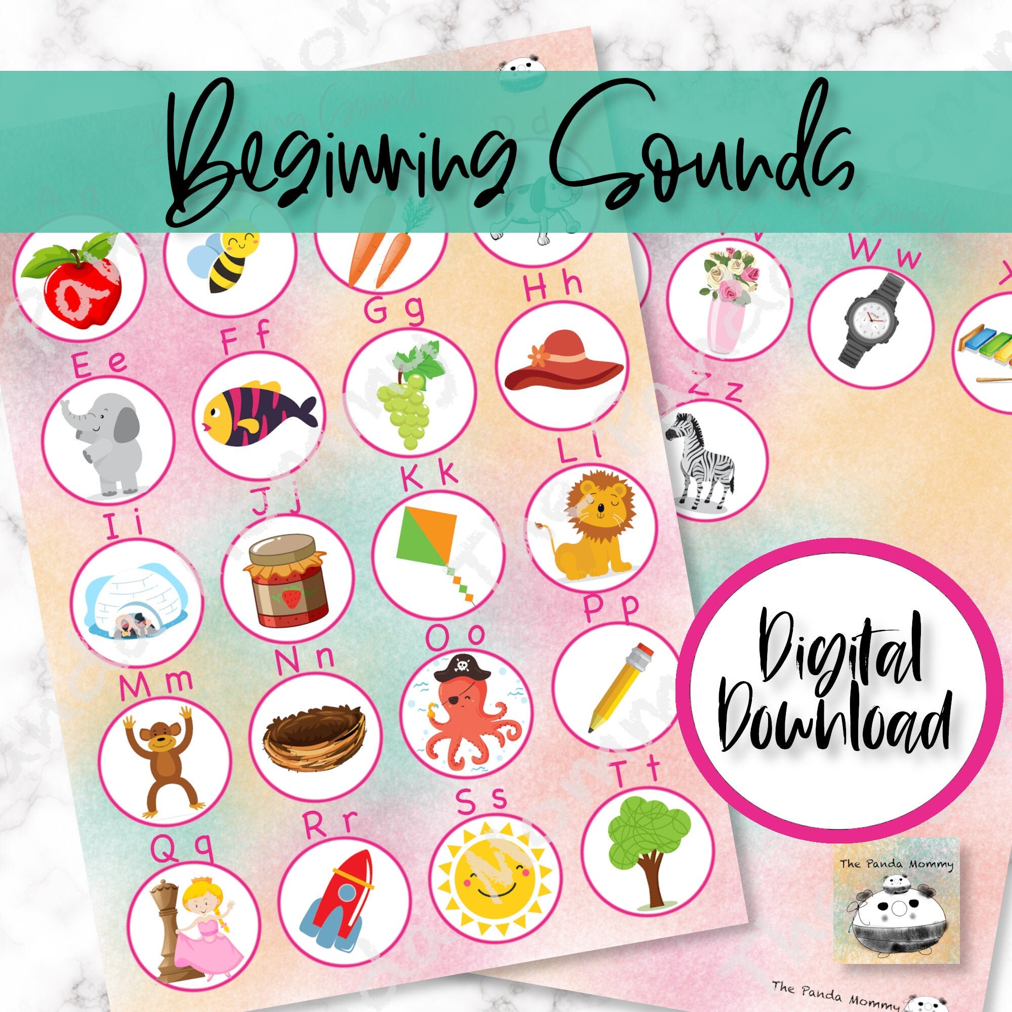 BEGINNING SOUNDS, Printable Alphabet Game, Phonics Printable, Beginning ...