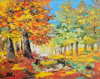 Fall Scene Painting | Etsy