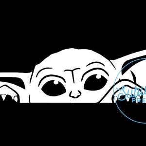 Baby Yoda Car Sticker, Grogu Decal, Baby Yoda Car Decal, Peeking Baby ...