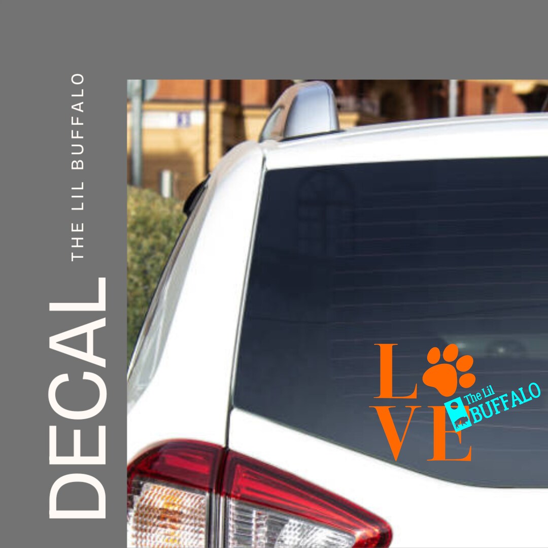 Paw Print Car Decal, Dog Decal, Dog Car Decal, Dog Dad Sticker, Dog Dad ...
