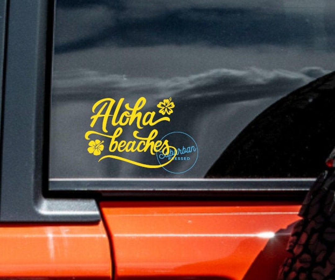 Aloha Beaches Car Decal, Aloha Beaches Car Sticker, Aloha Car Sticker ...