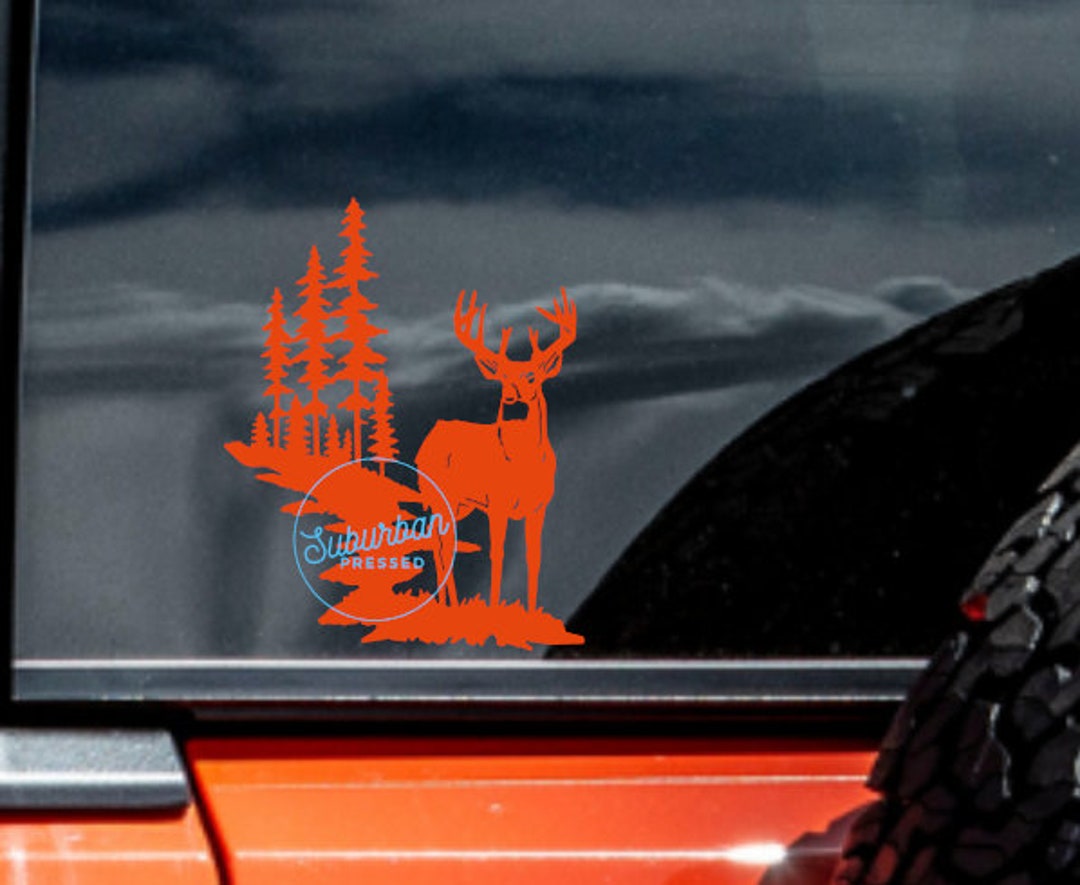 Buck in Woods Truck Decal, Hunter Decal, Hunter Sticker for Truck, Deer ...