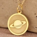 14k Solid Gold Saturn Necklace , Dainty 14k Solid Gold Planet Necklace ...