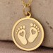 14k Solid Gold Baby Feet Necklace , Baby Feet Pendant ,personalized ...