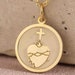 14k Solid Gold Sacred Heart Necklace , 14K Solid Gold Sacred Heart ...