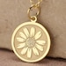 14k Solid Gold Daisy Flower Necklace , Personalized Gold Daisy Pendant ...