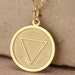 14k Solid Gold Water Element Necklace , Personalized Gold Water Element ...