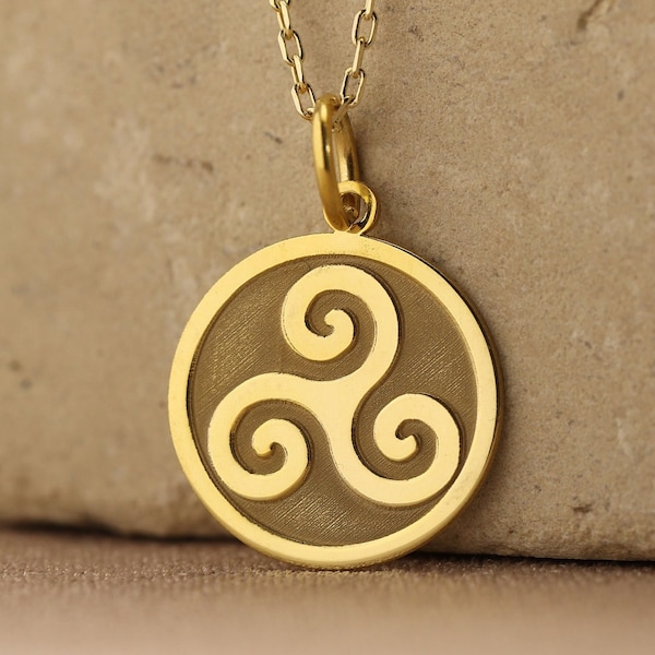 Celtic Solid Gold Triskelion Etsy