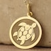 14k Solid Gold Turtle Necklace , Gold Personalized Tortoise Pendant ...