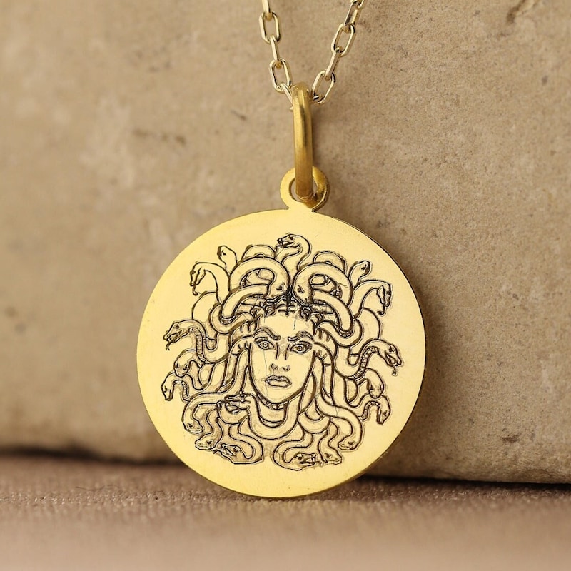 Gold Medusa Pendant - Etsy