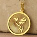 14k Solid Gold Hummingbird Necklace , Personalized Hummingbird Pendant ...