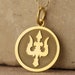 14k Solid Gold Trident Necklace , Personalized Trident Pendant , Dainty ...