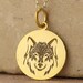 14k Solid Gold Wolf Necklace , Personalized Wolf Pendant , Wolf Coin ...