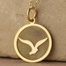 14k Solid Gold Seagull Necklace , Bird Pendant , Gold Necklace ...