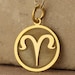 14k Solid Gold Aries Zodiac Necklace, Aries Ram Pendant , Zodiac Solid ...