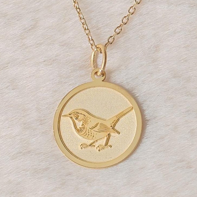 Gold Bird Pendant - Etsy