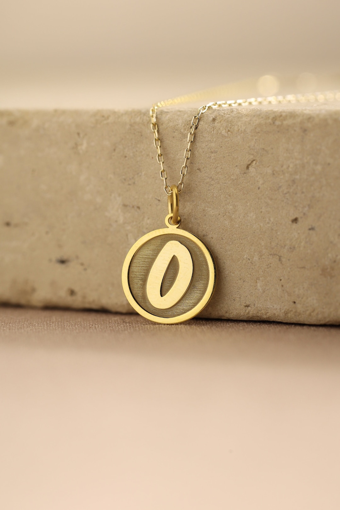 14k Solid Gold Initial Necklace,o Letter Necklace , Sideways Initial Necklace,personalized Name ...