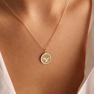 14k Solid Gold Seagull Necklace , Bird Pendant , Gold Necklace ...