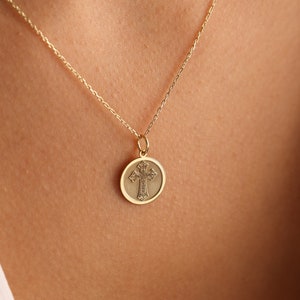 14k Solid Gold Cross Necklace , Christian Cross Gold Pendant , Gold ...