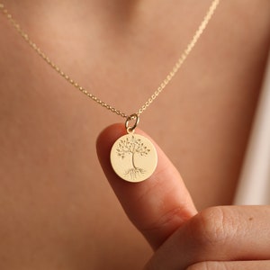 14k Solid Gold Tree of Life Necklace , Gold Tree Necklace ...