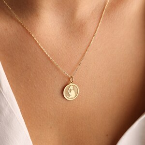 14k Solid Gold Fox Necklace , Personalized Fox Pendant , Animal Pendant ...