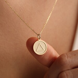 14k Solid Gold Fire Element Necklace , Personalized Gold Fire Element ...