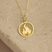 14k Solid Gold Fire Necklace , Personalized Fire Pendant , Fire Element ...