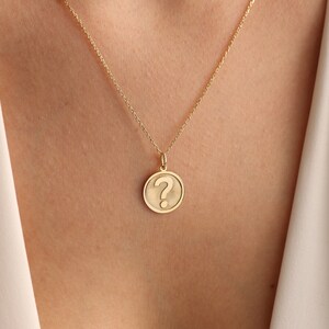 14k Solid Gold Question Mark Necklace , Gold Pendant, Question Mark 14K ...