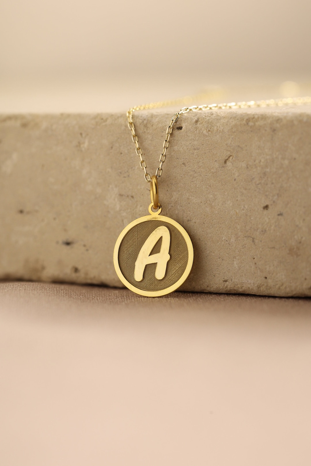 14k Solid Gold Initial Necklace,a Letter Necklace , Sideways Initial Necklace,personalized Name ...