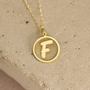 14k Solid Gold Initial Necklacef Letter Necklace Sideways - Etsy