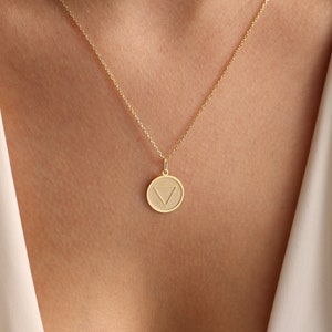 14k Solid Gold Water Element Necklace , Personalized Gold Water Element ...
