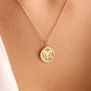 14k Solid Gold Aries Zodiac Necklace, Aries Ram Pendant , Zodiac Solid ...