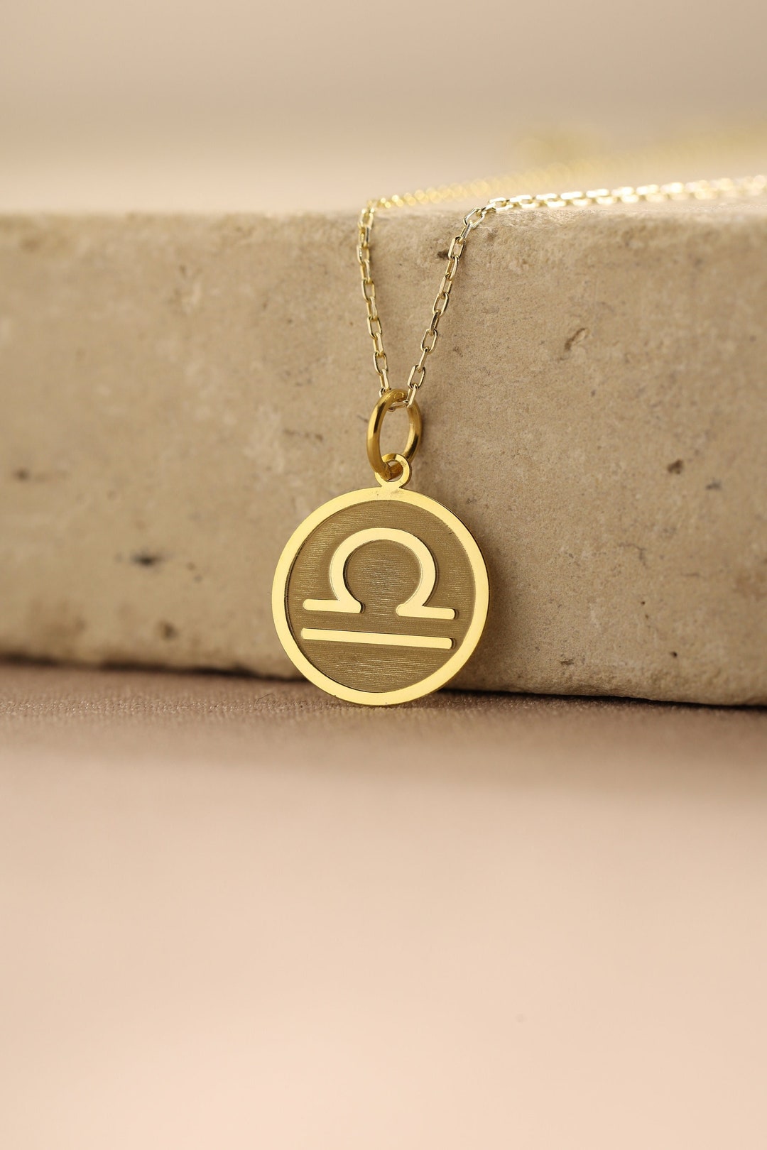 14k Solid Gold Libra Necklace , Personalized Libra Pendant , Charm ...