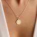 14k Solid Gold Saturn Necklace , Dainty 14k Solid Gold Planet Necklace ...