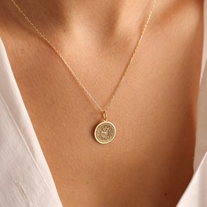 14k Solid Gold Clock Necklace , Personalized Vintage Clock Pendan ...