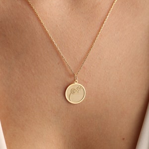 14k Solid Gold Dandelion Necklace , Flower Pendant , Personalized ...