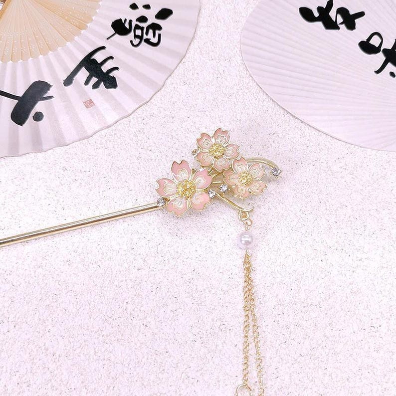 Ancient Style Oil Drip Enamel Flower Hairpin High-end Hairpin Tassel ...