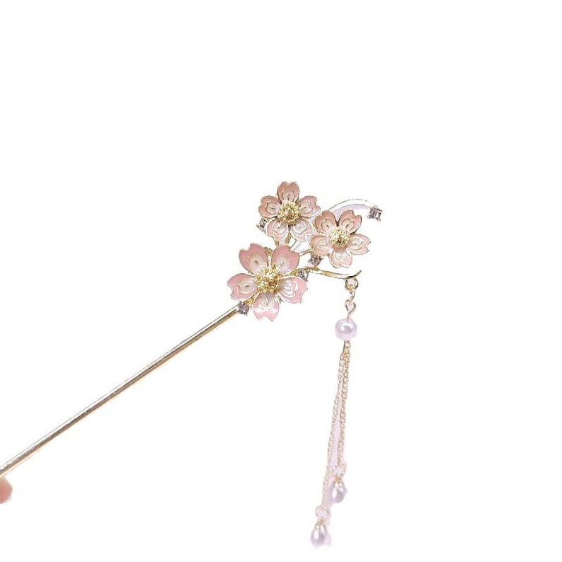 Ancient Style Oil Drip Enamel Flower Hairpin High-end Hairpin Tassel ...