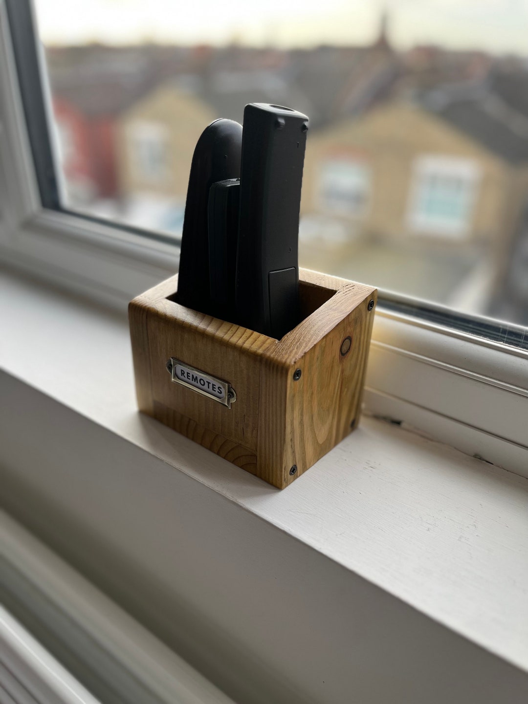 Mini Rustic TV Remotes Holder - Etsy