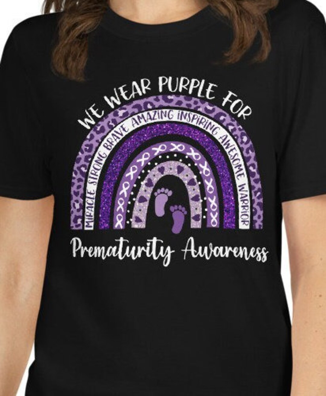 Prematurity Awareness Rainbow Shirt, Preemie NICU Warrior Shirt, in ...