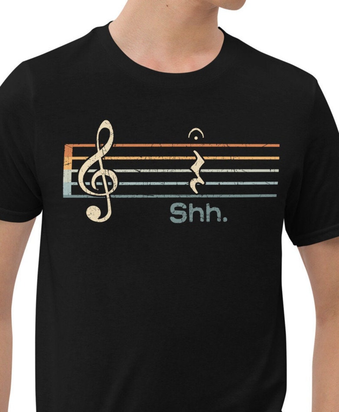 Funny Music Shirt Shh Slience Quarter Rest Note Fermata - Etsy