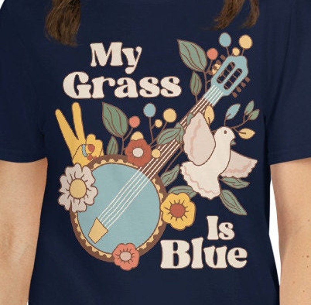 Retro Banjo T-shirt My Grass is Blue Banjo T Shirt Banjo - Etsy