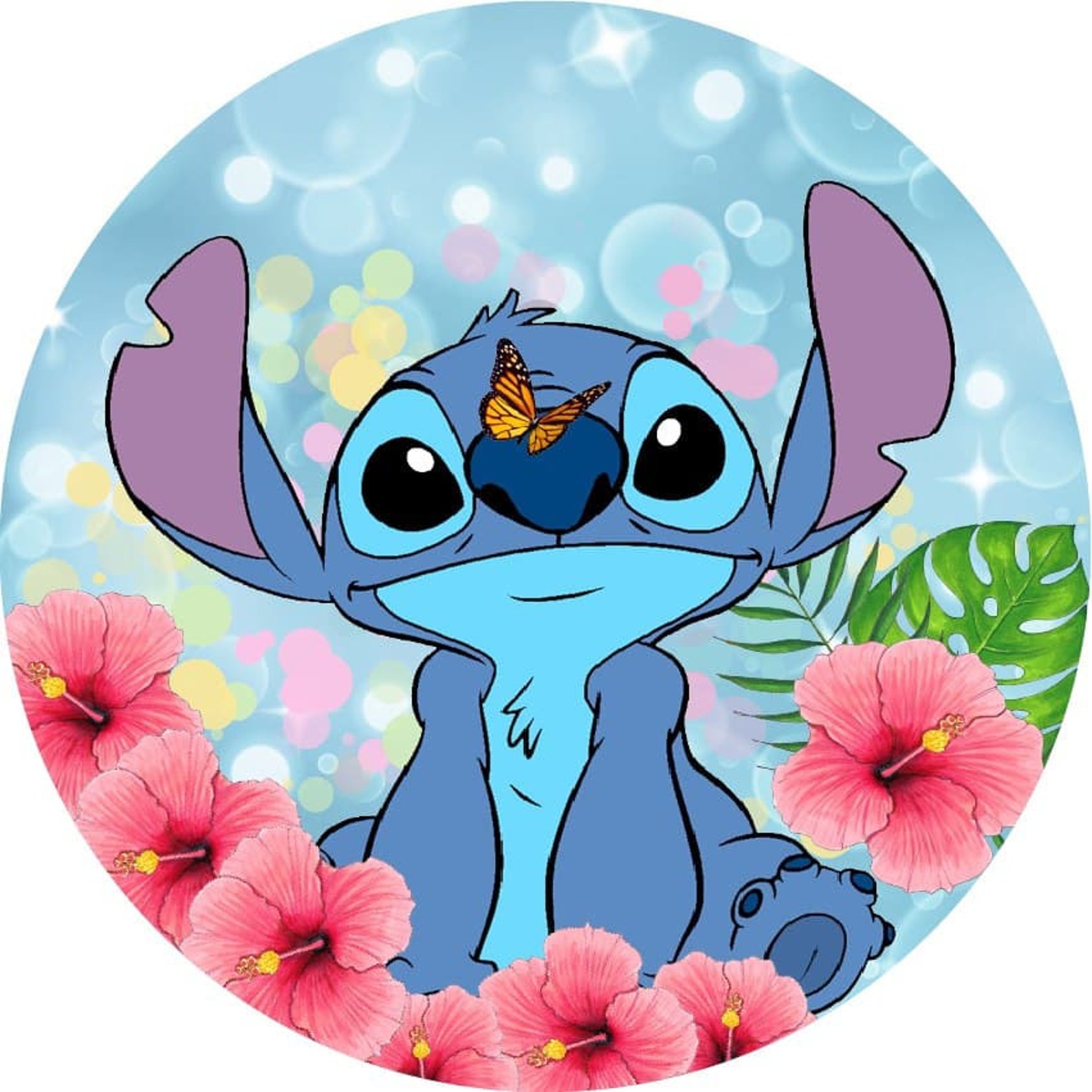 PRINTED stitch Birthday round fabric backdrop | Etsy